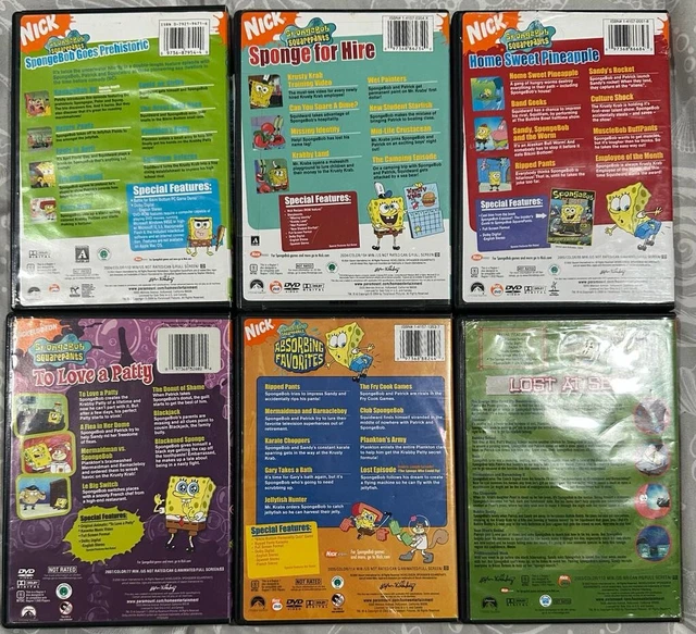 NICKELODEON SPONGEBOB SQUAREPANTS DVD Lot of 6, Sponge Bob Square Pants ...