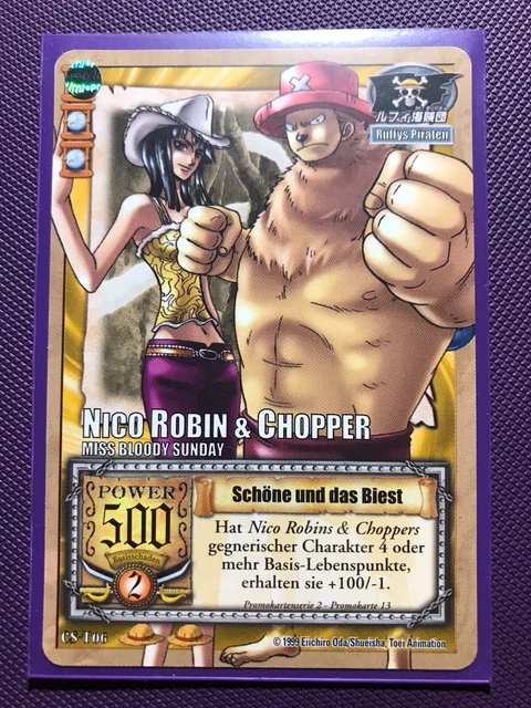 SELTENE ONE PIECE Promo Karte Nico Robin und Chopper Schöne und das Biest EUR 100,00 - PicClick DE