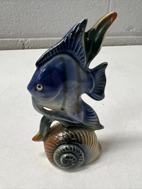 VINTAGE CERAMIC ANGEL FISH SHELL JAPAN RETRO 1960s CAFE BAR $9.99 ...