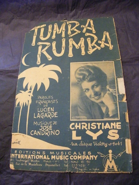&PARTITION TUMBA RUMBA Christiane Lys 1947 Music Sheet" EUR 5,00 ...