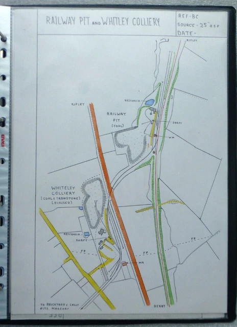 B276 RAILWAY PLAN Map RAILWAY PIT & WHITLEY COLLIERY Derbyshire A4 Size ...