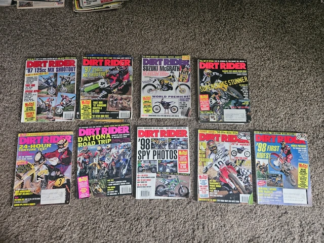 1997 - DIRT RIDER Magazine: 9 Mags: Jan Feb Mar Apr May Jun Jul Aug Dec ...