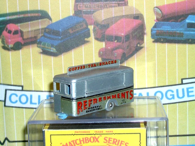 LESNEY MATCHBOX 74 a5 cantine mobile rafraîchissements argent lt bleu SC15 EXC pas de boîte EUR ...