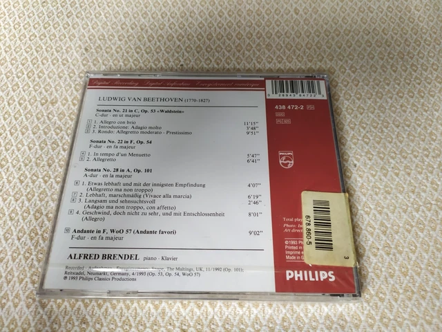 ALFRED BRENDEL - Beethoven: Klaviersonaten Nr. 21, 22 & 28 - CD Philips ...