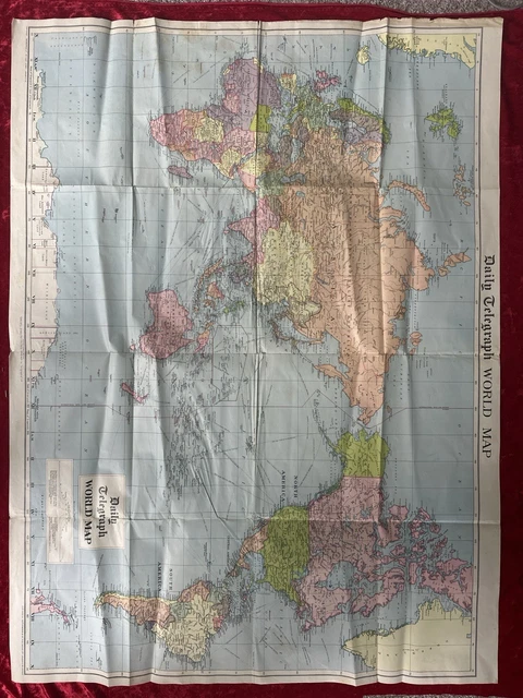 RARE VINTAGE DAILY Telegraph World Map (Geographia Ltd, WWII Era ...