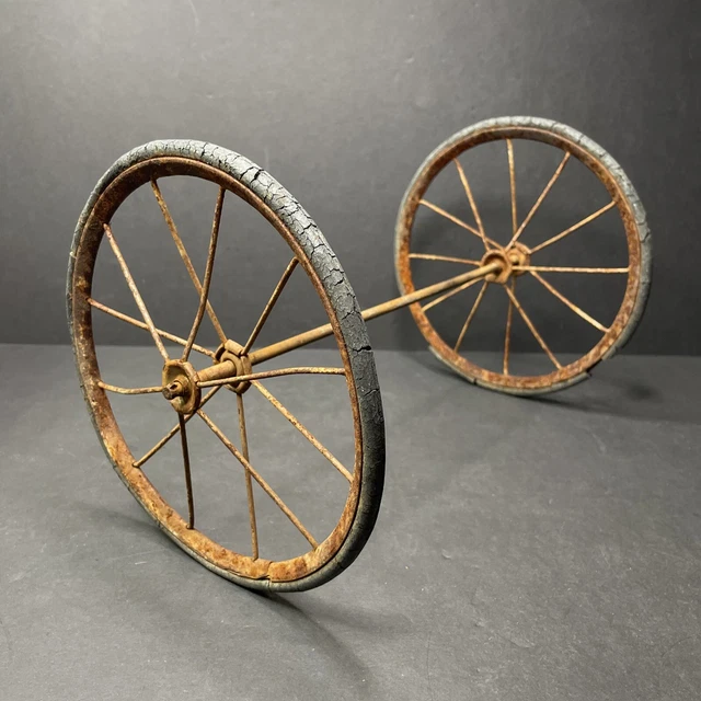 ANTIQUE C1870S AXLE And Wheels For A Doll Pram Small Carriage Victorian ...