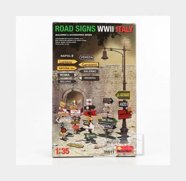 1:35 MINIART ROAD Signs Road Signs Wwii Italy Kit MA35611 Mod £9.30 ...