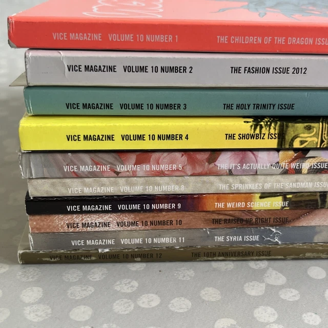 VICE MAGAZINE X 10 Volume 10 Number 1-2-3-4-5-8-9-10-11-12 Used ...