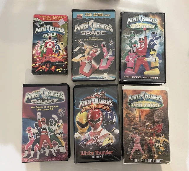 VHS LOT POWER Rangers Time Force Photo Finish 3D Lost Galaxy Space Dino ...