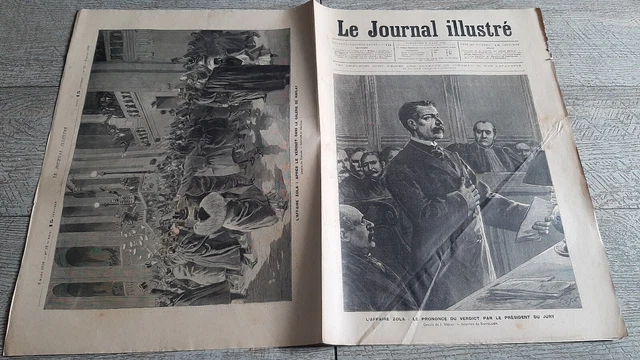 LE JOURNAL ILLUSTRÉ 1898 l'affaire zola verdict scaphandrier explosion ...
