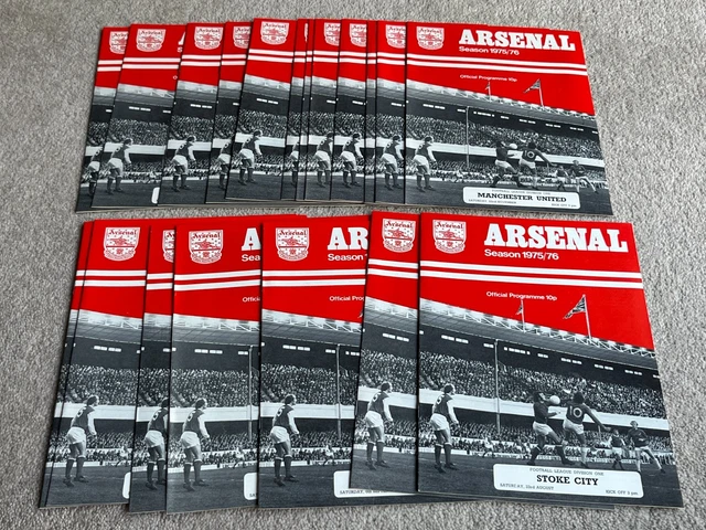 20 OF 22 1975-1976 Arsenal Home Game Programmes in Excellent condition ...