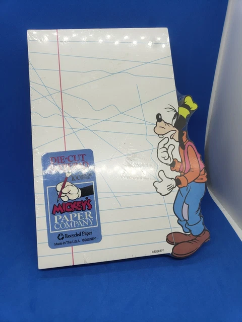 VINTAGE MICKEY MOUSE Paper Company Goofy Die Cut Note Pad Unopened $9. ...