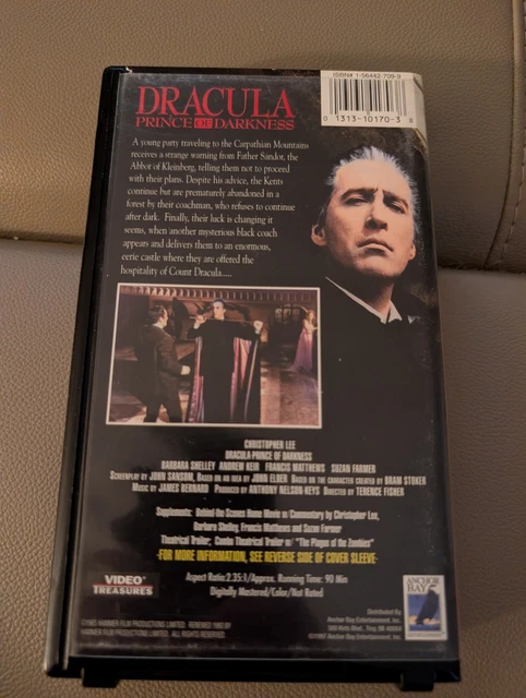 DRACULA PRINCE OF Darkness Christopher Lee VHS Anchor Bay Hammer Horror ...