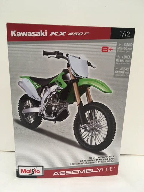 MAISTO ASSEMBLY LINE Die Cast Metal Model Kit Motorcycle Kawasaki KX ...