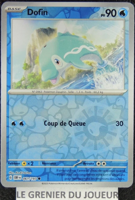 CARTE POKÉMON DOFIN 061/197 REVERSE FLAMMES OBSIDIENNES EV3 FR NEUF EUR ...