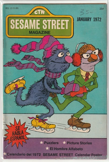 CTW SESAME STREET Comic Magazine V2 #4 - Dell 1972 "With Poster" Learn ...
