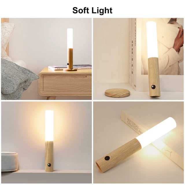 (W)INTELLIGENT HUMAN BODY Sensor Night Light Led Creative Rechargeable ...