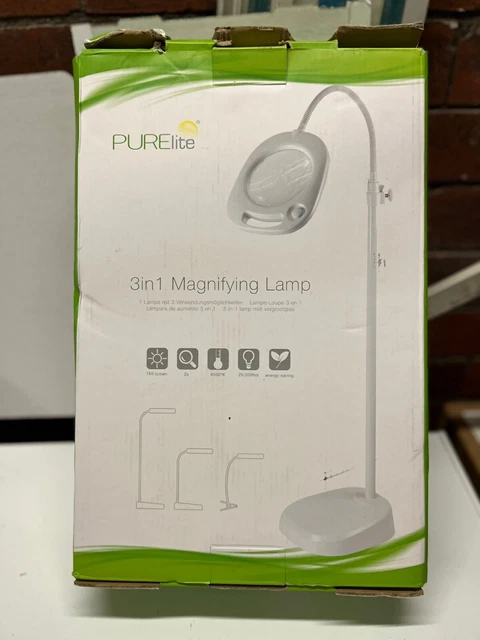 PURELITE 3-IN-1 MAGNIFING Lamp Floor Or Table Standing £35.00 - PicClick UK