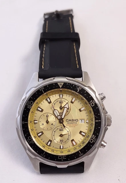 HERREN VINTAGE CASIO AMW-330 (2328) Edelstahl Chronograph Datum Uhr EUR ...