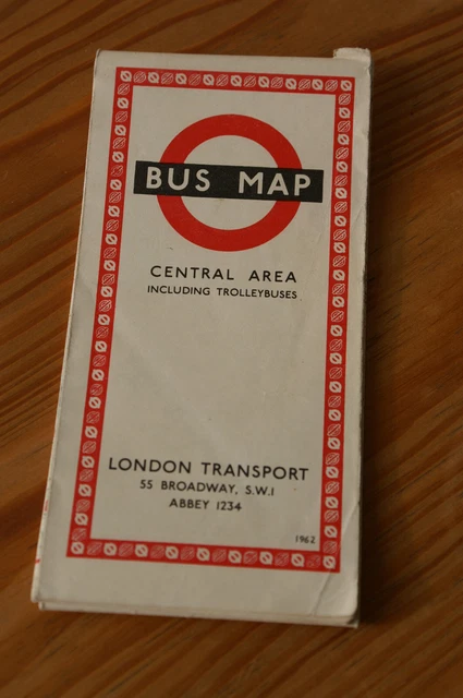 LONDON TRANSPORT CENTRAL Bus & Trolleybus Map 1962 £2.99 - PicClick UK