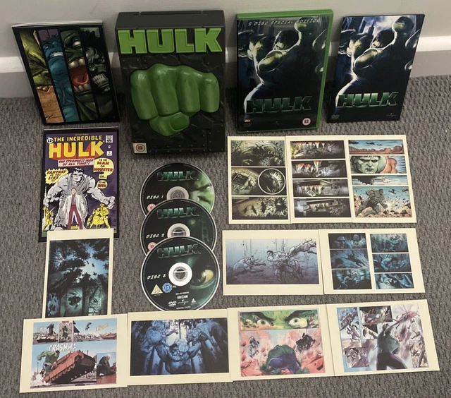 HULK 3 DISC Limited Edition DVD Box Set + Comic, 10 Artwork Prints ...