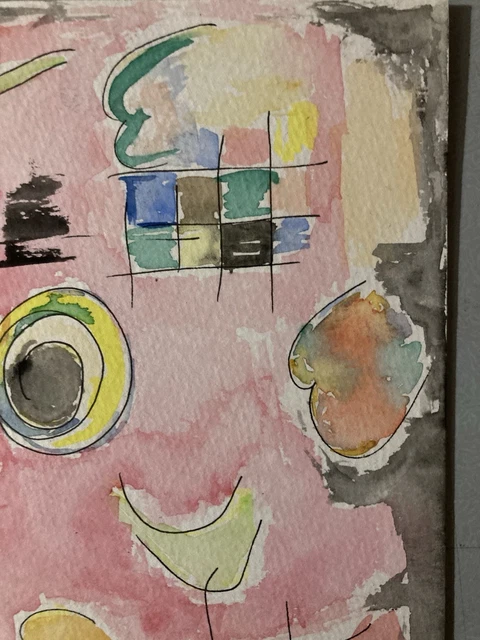 BEAUTIFUL DRAWING PAINTING Gouache Abstract 1980 to Identify Surrealism ...