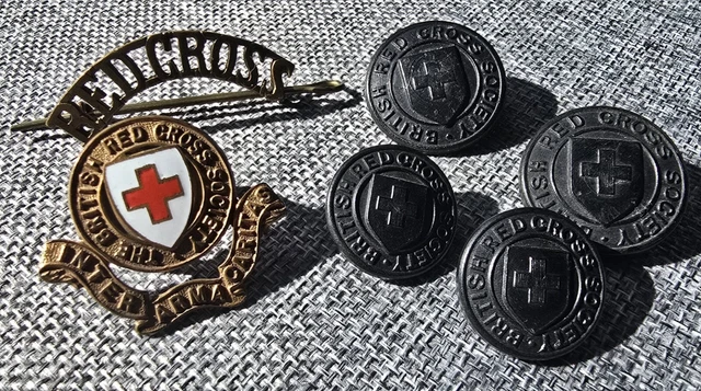 WW2 BRITISH RED Cross | Badge & Uniform Button Set | Original Home ...