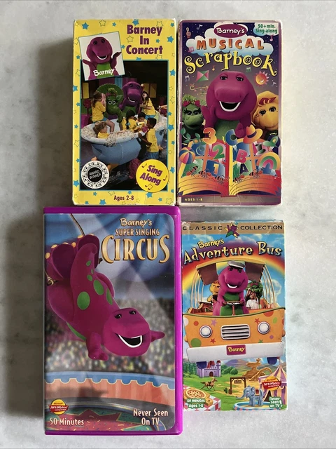 BARNEY VINTAGE VHS Lot: Musical Scrapbook, Adventure Bus, In Concert ...