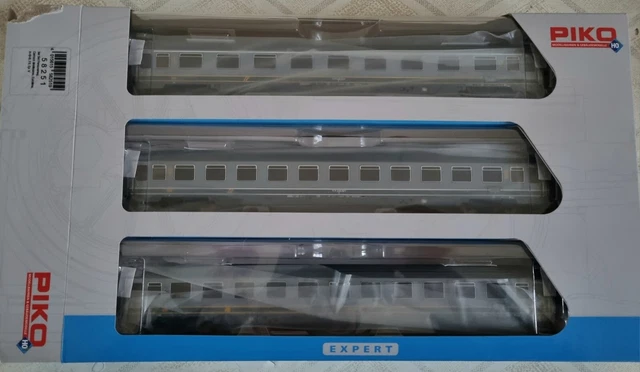 PIKO SET 3 CARROZZE FS EUROFIMA LIVREA BIGRIGIO Ep. V Art. 58251 EUR ...