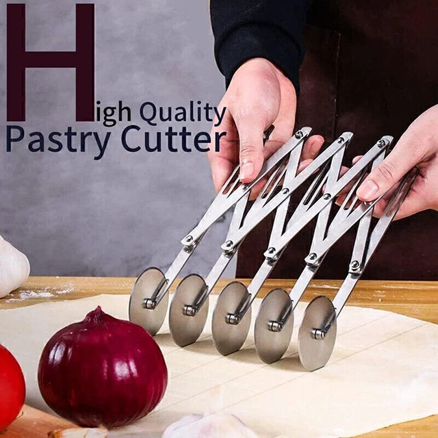 MULTI WHEEL STAINLESS Steel Dough Roller Cutter for Biscuits Pastries ...