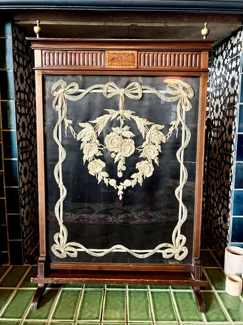 ANTIQUE FIRE SCREEN, Decorative Fire Screen, Edwardian Fire Screen ...