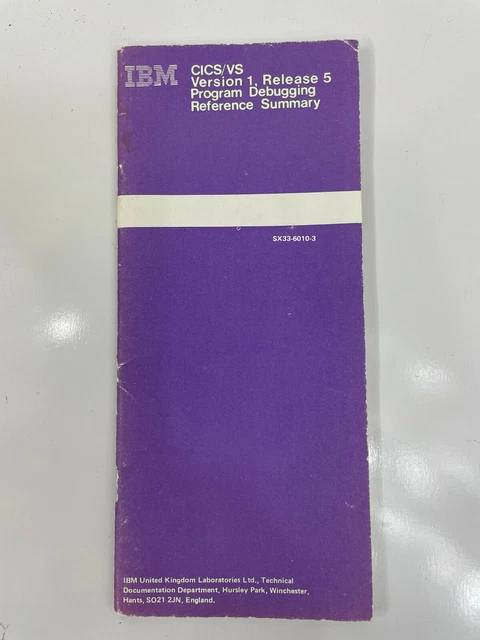 IBM REFERENCE CARDS CICS/VS System370 Flowchart Template & blank coding ...