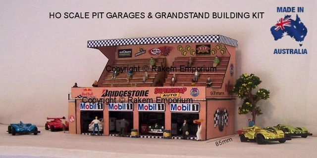 RACING PIT ROW Garage Grandstand Model Railway Building Kit HO Scale ...
