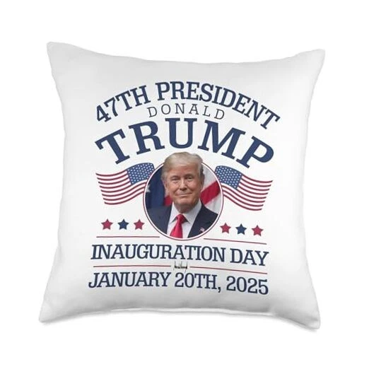 47TH PRESIDENT DONALD Trump Inauguration January 2025 Throw Pillow $85. ...