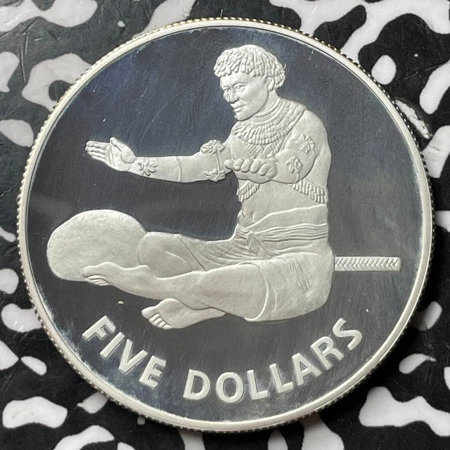 1979 KIRIBATI $5 Dollars Lot#E0067 Large Silver Coin! Proof! £46.51 ...