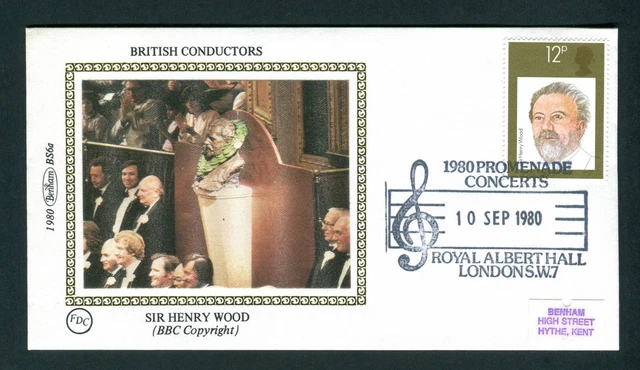 1980 12P SIR Henry Wood. Conductors Benham FDC. Albert Hall First Day ...
