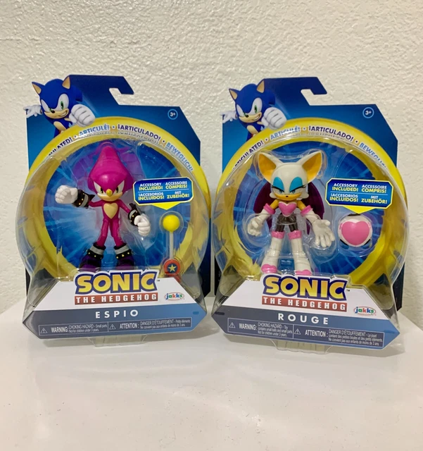 SONIC THE HEDGEHOG ESPIO & ROUGE THE BAT 4 inch Figures Lot of 2 Jakks ...