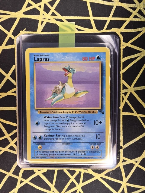 🔥 LAPRAS 25/62 🔥 Original Non Holo Rare Fossil Set Pokemon Card WOTC ...