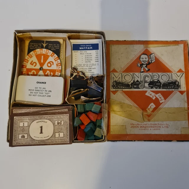 VINTAGE WW2 MONOPOLY Set With Spinner Complete No Board £14.99 ...