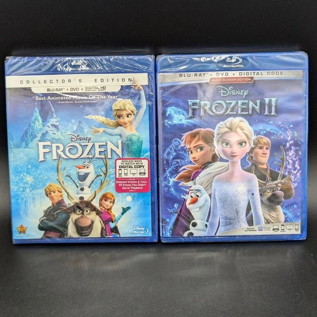 LOT OF 2 Blu-Ray DVD Disney Frozen and Frozen II movies Sealed Anna ...