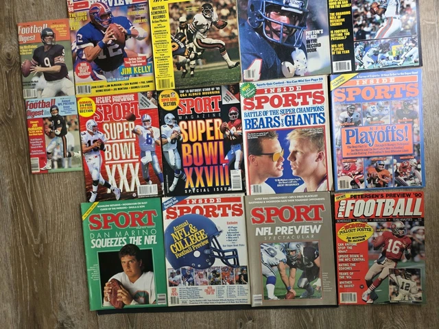 19 NFL FOOTBALL Magazines 1978-1990 Bradshaw Payton Mcmahon Montana ...