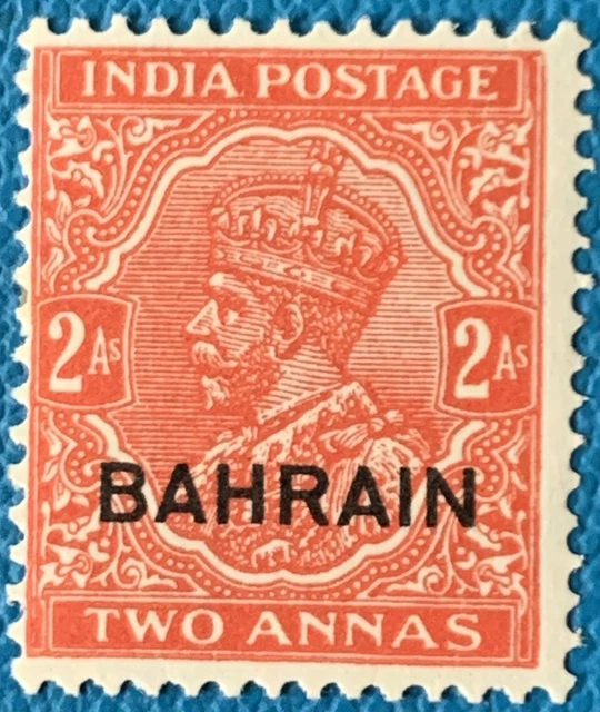 BAHRAIN ON INDIA 1934-37 KGV 2a Vermillion SG17a SMALL DIE NHM CV £100 ...