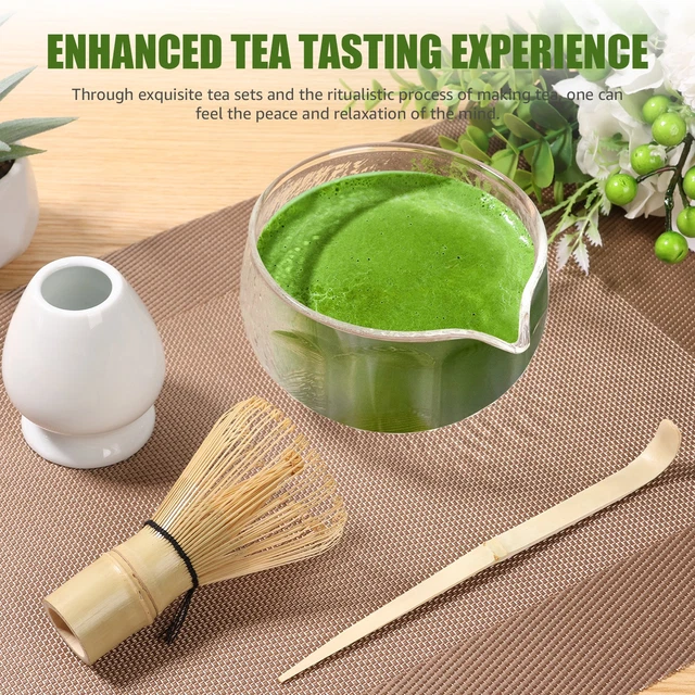 4PCS MATCHA WHISK Set Bamboo Wood Japanese Matcha Tea Set with Matcha ...