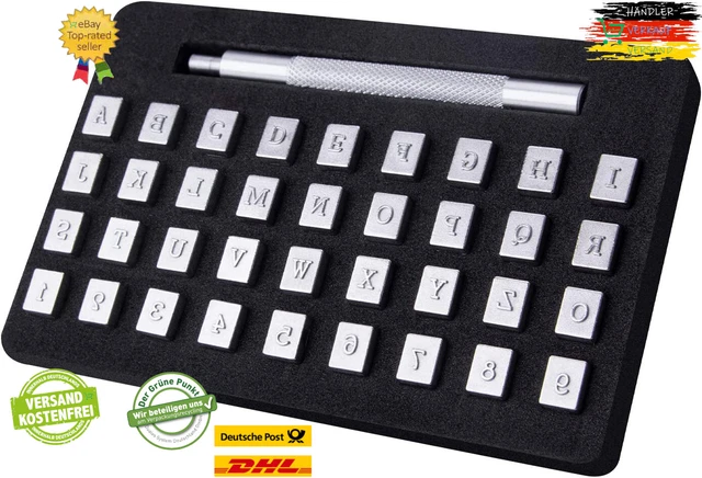 STEMPEL BUCHSTABEN ALPHABET Zahlen Punch Stahl Metall Gürtel Leder Werkzeug EUR 21,99 - PicClick DE