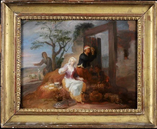 17TH CENTURY FRENCH OLD MASTER MINIATURE OIL COPPER - FIGURES IN LANDSCAPE £370.00 - PicClick UK