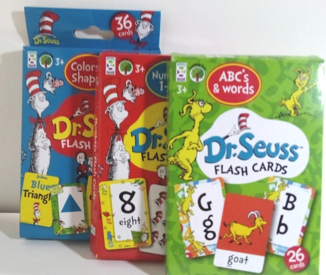 DR. SEUSS FLASH Cards Lot Of 3 Colors & Shapes ABC’s & Words &Numbers ...