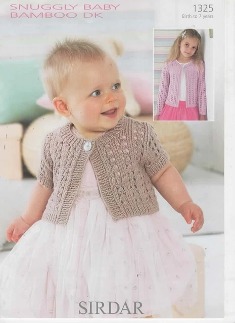 SIRDAR KNITTING PATTERN 1325 babies girls textured lacy cardigan size 0 ...