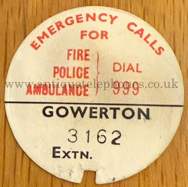 GENUINE GPO TELEPHONE dial label GOWERTON 3162 BB £6.96 - PicClick UK