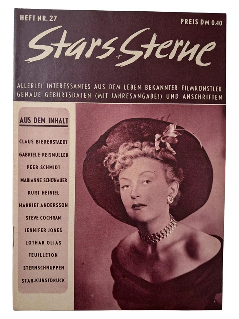 STARS + STERNE Nr. 27 Zeitschrift Filmkünstler Biografien Adressen EUR ...