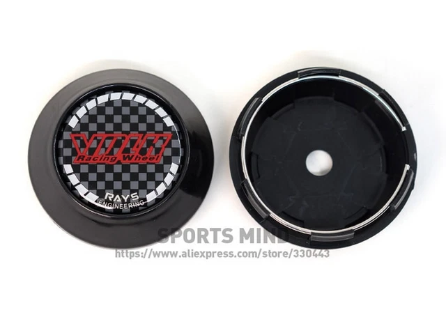 4X69MM VOLK RACING Logo Emblems Wheel Center Caps Hubcaps Badges Black ...